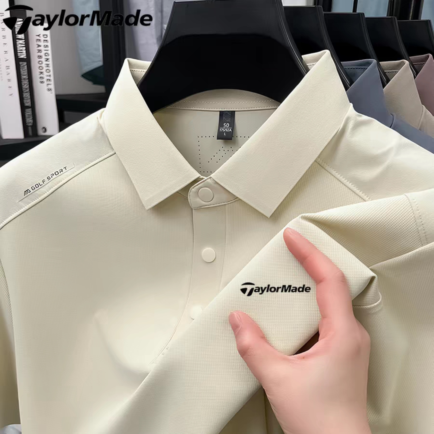 Taylormade泰勒梅高尔夫男士polo衫夏季运动冰丝上衣翻领短袖T恤