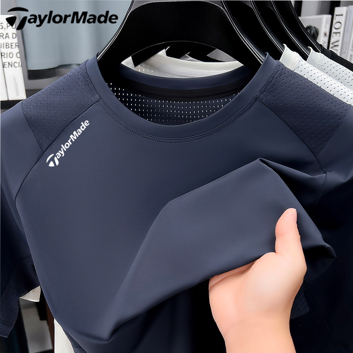 Taylormade泰勒梅高尔夫夏季速干POLO衫圆领户外运动冰丝短袖T恤