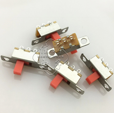 三脚 拨动 滑动开关 1P2T 1排2档3脚SS12F15 红柄高5MM一包1000个