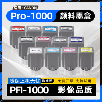 适用佳能pro1000墨盒imagePROGRAF Pro-1000彩色幅面喷墨照片打印机墨水盒PFI-1000欧洲12色颜料墨水PFI1000