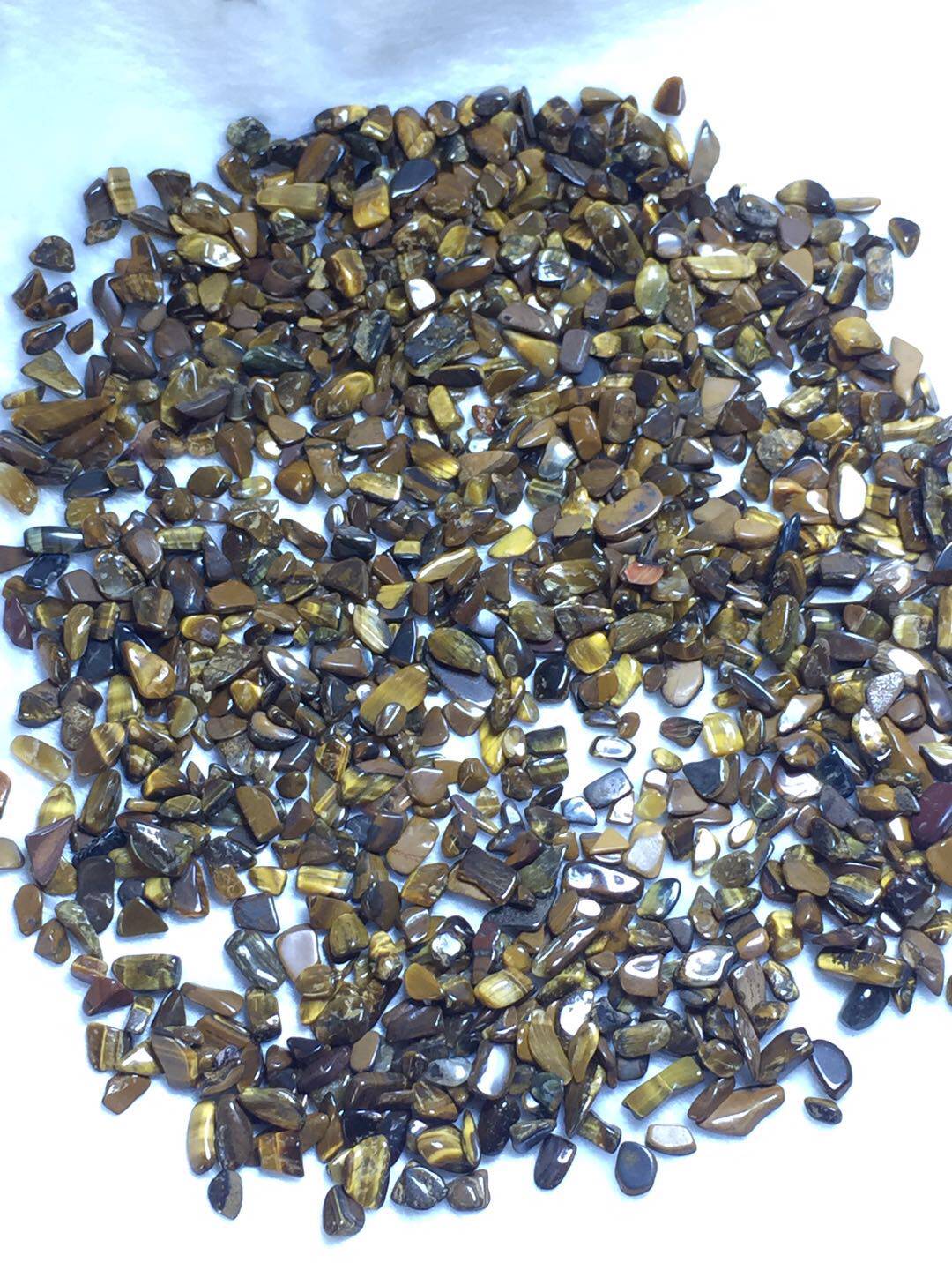 天然虎眼石晶碎石不规则鱼缸造景消磁石聚宝盆盆栽装修景观小石子