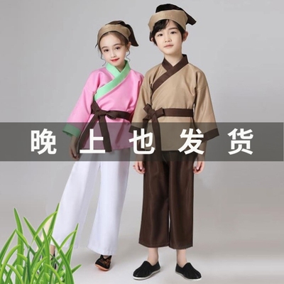 愚公移山儿童演出服铁锹表演服农民村民古装课本剧国风大禹治水