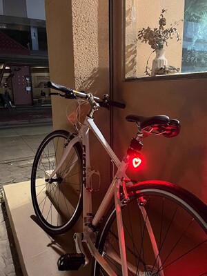 适用捷安特喜德盛山地自行车夜骑灯爱心后尾灯公路车usb充电骑行