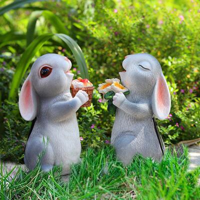 新品仿真小动物花园装饰-Tomte爆款树脂兔子花园摆件
