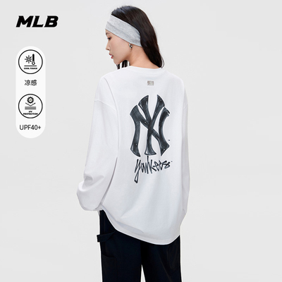 MLB官方男女同款干爽涂鸦轻薄凉感防晒长袖T恤26夏季新款TSB02