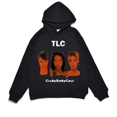 摇滚女团TLC乐队连帽加绒卫衣