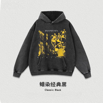 喷印后街男孩BACKSTREET BOYS乐队印花加厚连帽卫衣男女外套美式
