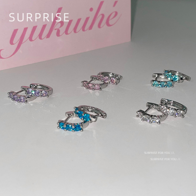 爆闪锆石直针医用钛钢耳圈女养耳