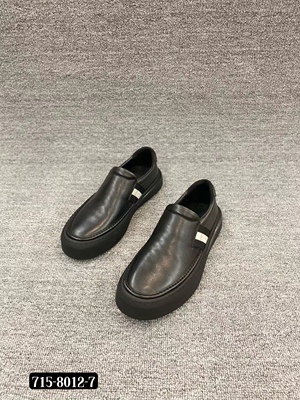 80127欧洲站新款商务休闲低帮男士黑色透气韩版头层牛皮休闲男鞋