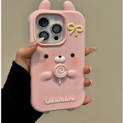 可爱减压旋转小兔子全包硅胶套