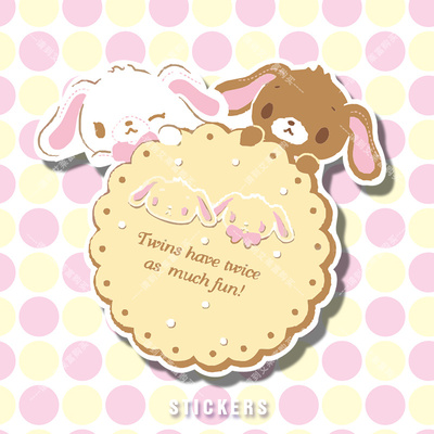 可爱三丽鸥饼干甜点兔贴纸汽车油箱盖车窗装饰电动车划痕遮挡车贴