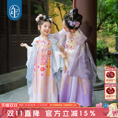 年衣童装女童汉服裙夏款轻薄中式古装儿童改良唐装中秋表演服礼服