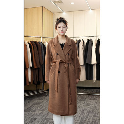 尔东秋冬新款骆马绒100%女中长款大衣外套保暖减龄线下实体店直发
