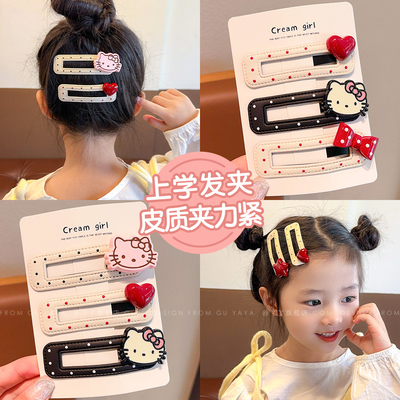 儿童波点蝴蝶结bb夹刘海碎发夹