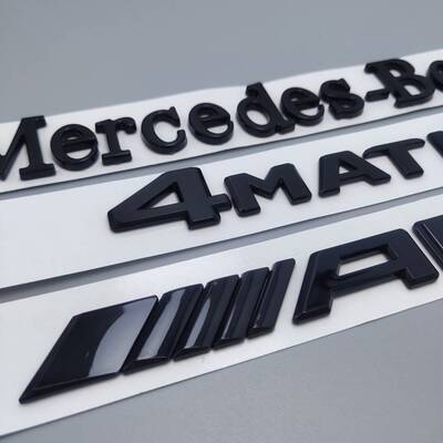 适用奔驰车标C63S A45 GLA45 cla45 CLS63 s AMG字标后尾标志黑色