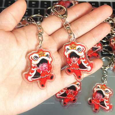【莎头新年舞狮挂件】孙颖莎王楚钦卡通表情亚克力钥匙扣创意周边