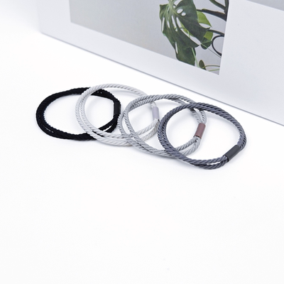 螺纹双股ins冷淡风头绳简约灰咖色基础款发圈皮筋气质高弹力发绳