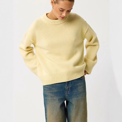 Knitted sweater autumn and winter round neck, loose fit