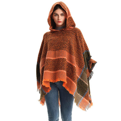 Women's Casual Fashion INS Style Hooded Shawl Poncho Scarf