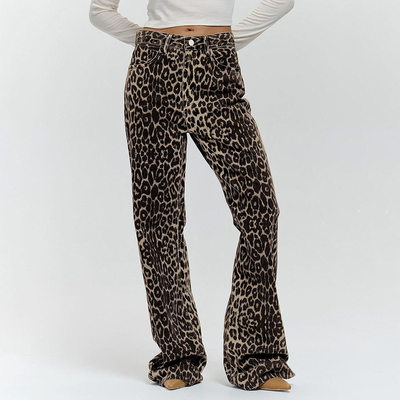 New Fashion Personality Leopard Print Leisure Wide Leg Pants