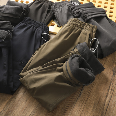 俄单~3D立裁~冬男士户外加绒加厚防泼水软壳冲锋滑雪裤直筒加绒裤