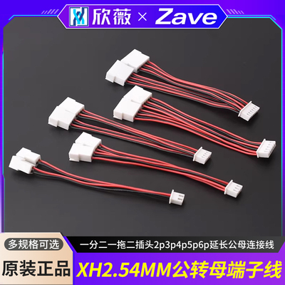 XH2.54MM公转母端子线一分二