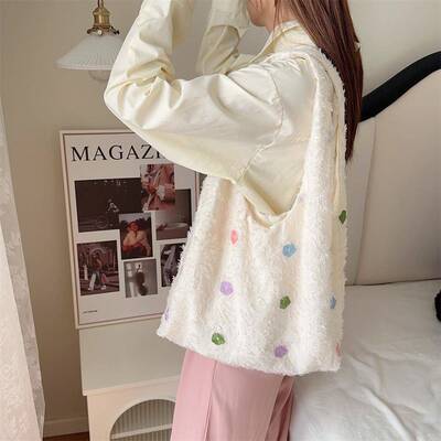 39212蕾丝花朵多巴胺色背心腋下包韩版化妆包逛街大容量单肩包