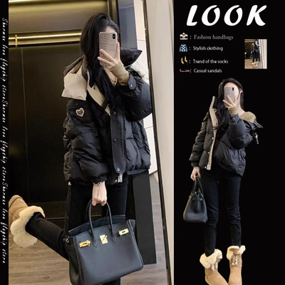 俏丝蔓韩系宽松显瘦短款羽绒服