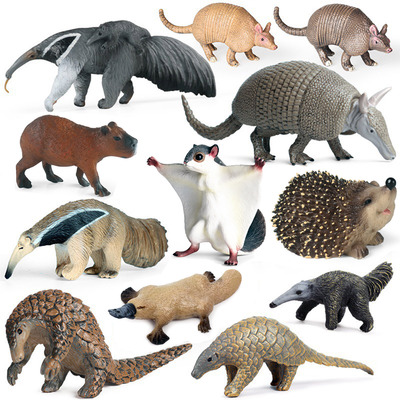 仿真动物模型玩具穿山甲食蚁兽河狸水豚犰狳狸土豚臭鼬貘