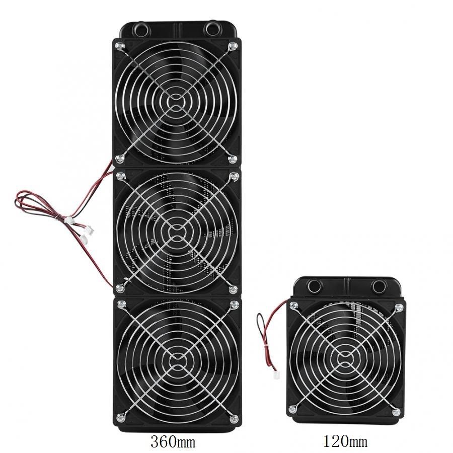 120mm/ 360mm CPU Water Cooler Radiator G1/4 Thread Heat Ro_虎窝淘