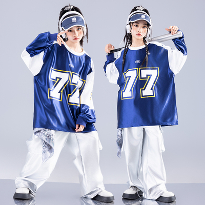 儿童街舞演出服嘻哈潮服男童hiphop套装金属感走秀潮服少儿架子鼓