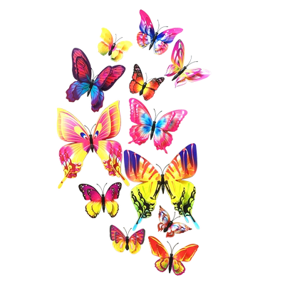 蝴蝶墙贴3d立体墙面装饰客厅卧室婚房布置创意背景墙自粘冰箱贴画