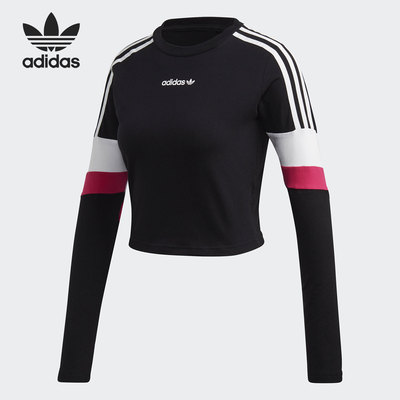 阿迪达斯印花运动宽松长袖上衣