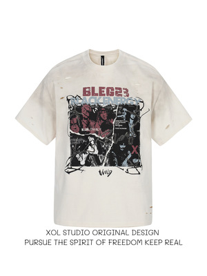 美式摇滚乐队印花短袖T恤