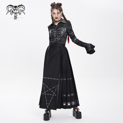 DevilFashion哥特风黑色五角星连衣裙SKT241