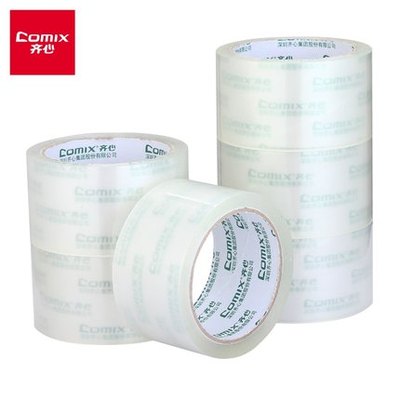 齐心 JP5510-6 普透封箱胶带6卷/筒 55mm*100y 透明胶胶布打包胶