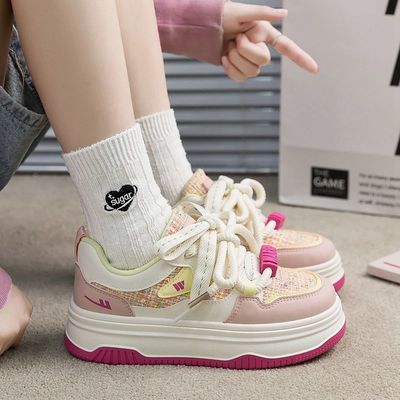 回力厚底板鞋女2024夏季新款百搭多巴胺休闲原创校园时尚小白鞋