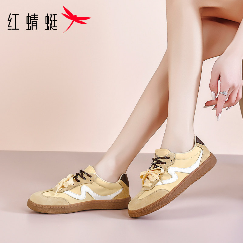 红蜻蜓德训鞋女款2026夏季新款百搭运动鞋休闲板鞋复古阿甘鞋女鞋