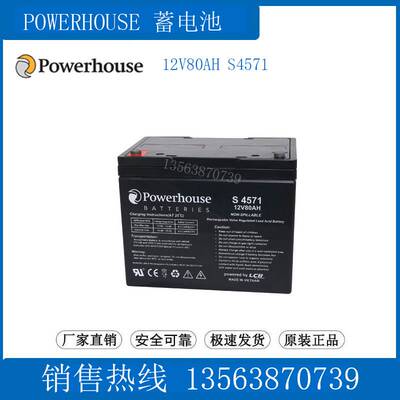 Powerhouse蓄电池12V80AH 电瓶 (S 4571) 医疗设备/UPS/照明/监控