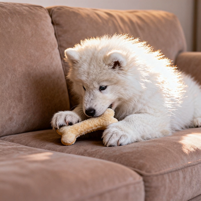 萨摩耶幼犬聪明好养家养白色粘人