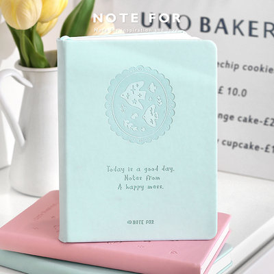 NOTE FOR B6皮面精装手帐本《生活小确幸》简约文艺ins樱花咖啡飞鸟2026手帐日记本两日一页方格笔记本B6日程