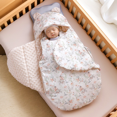 初生婴儿纯棉包被春秋冬季加厚新生儿抱被宝宝睡袋产房包单外出