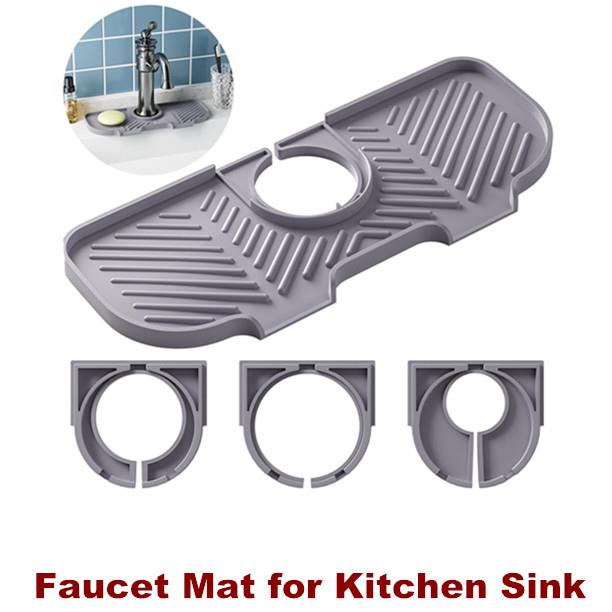 Kitchen Sink Faucet Splash Guard Draining Mat Silicone