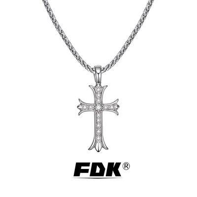 十字架吊坠男士嘻哈项链男款潮流链子配饰男生潮牌百搭长款毛衣链