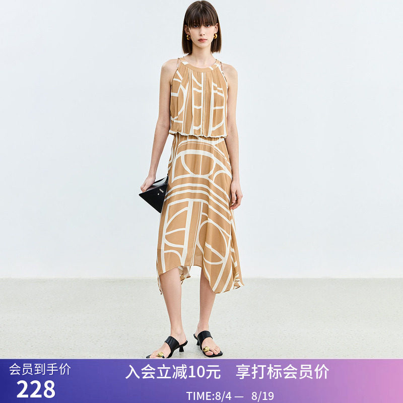 【商场同款】LILY夏新款A字型裙子精致设计感职场连衣裙女