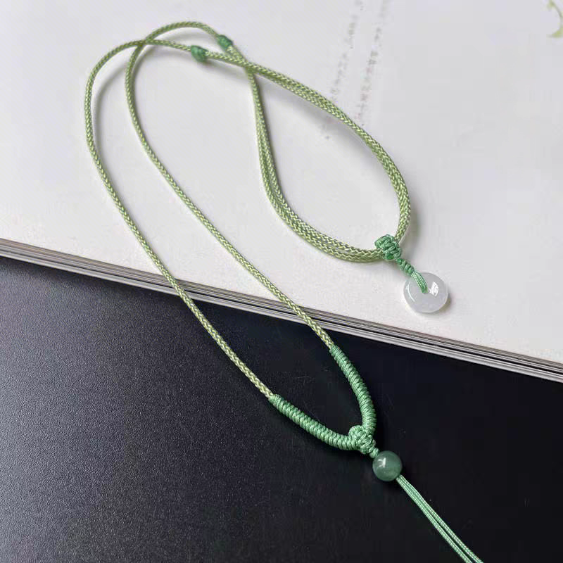 高档手工编织吊坠挂绳项链绳女翡翠黄金玉器平安扣玉佛细绳可调节