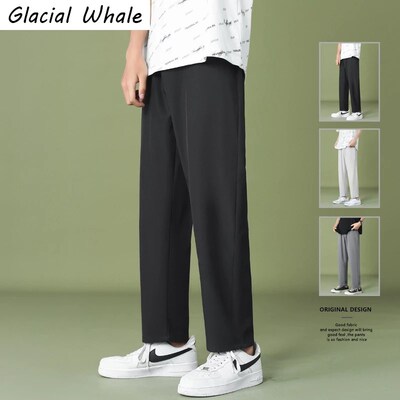 summer trousers men long pants for men black pants loose 男