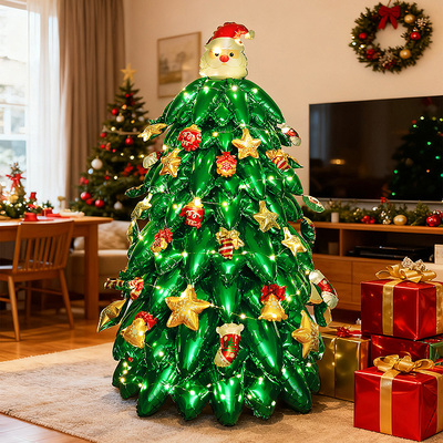 圣诞树气球超大号堆堆立体底座铝膜圣诞节室内氛围感派对装扮道具