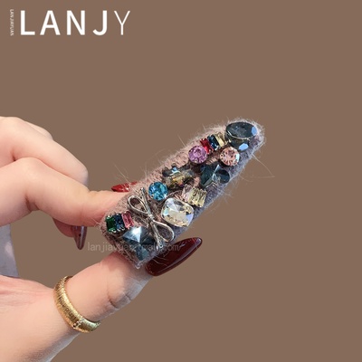 时尚彩色重工水晶发夹