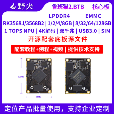 野火RK3568/RK3568J工业级核心板